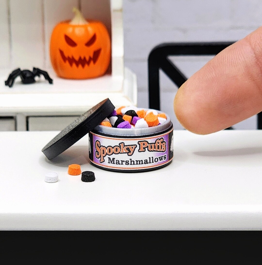 Miniature Halloween Marshmallow Tin,1:12 Scale,dollhouse Halloween ...