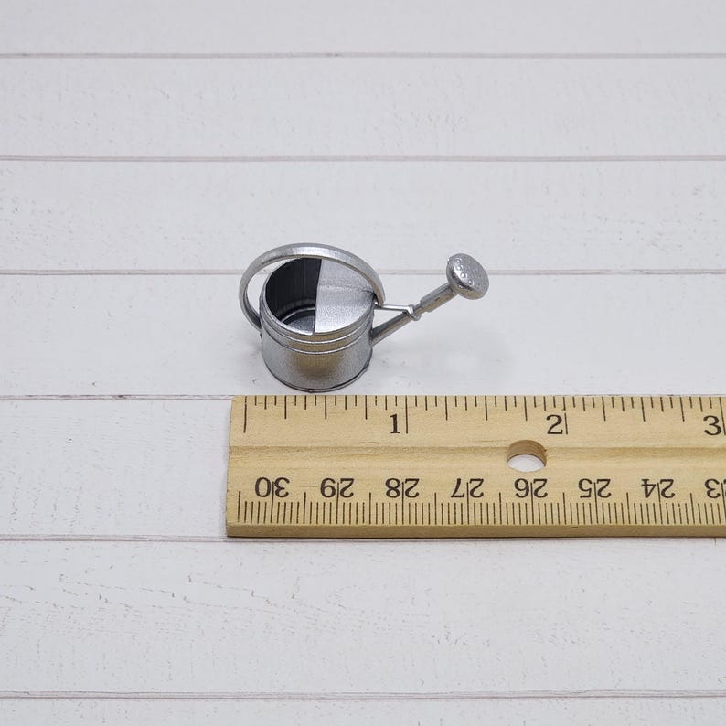 Miniature Watering Can,1:12 Scale,metal,silver,dollhouse Miniature ...