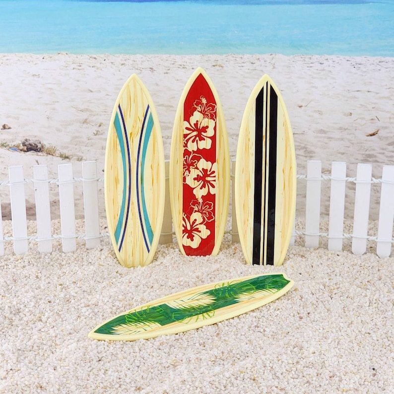 4 Miniature Surfboardsbeach Miniaturesdollhouse - Etsy