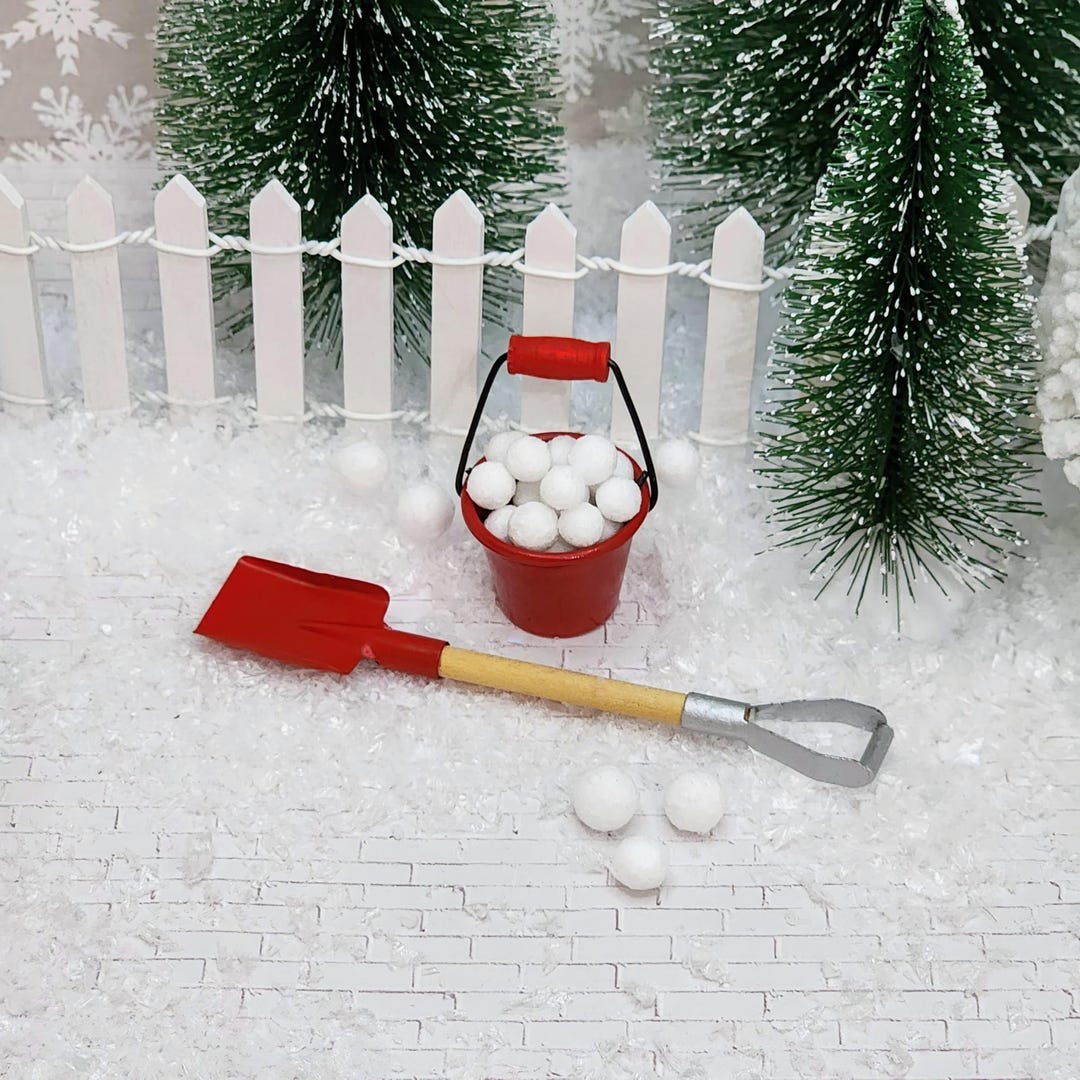 Christmas Miniatures,miniature Snow Shovel,tiny Snowballs,mini Snowball ...