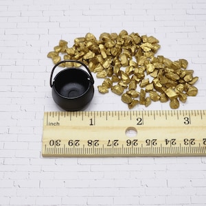 Miniature Pot of Gold,st.patricks Day Miniatures,gold Nuggets,dollhouse ...