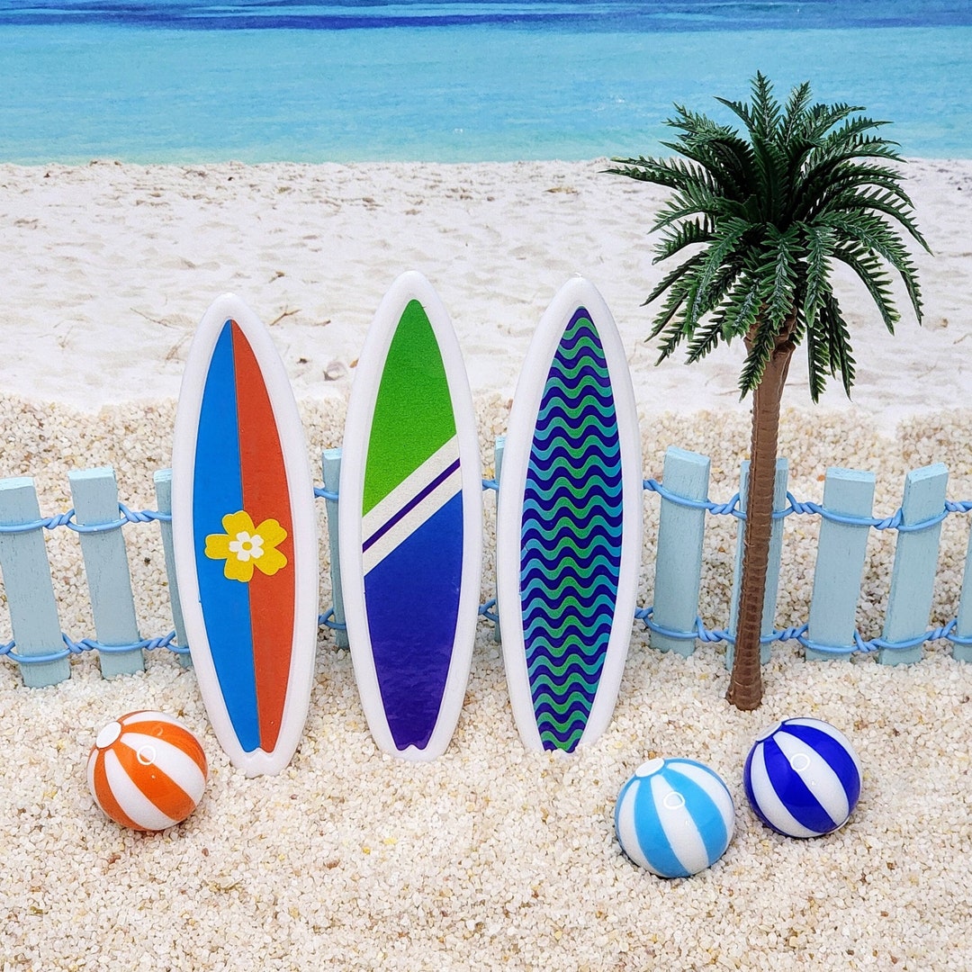 Miniature Surfboard,beach Ball,miniature Palm Tree,beach Miniatures ...