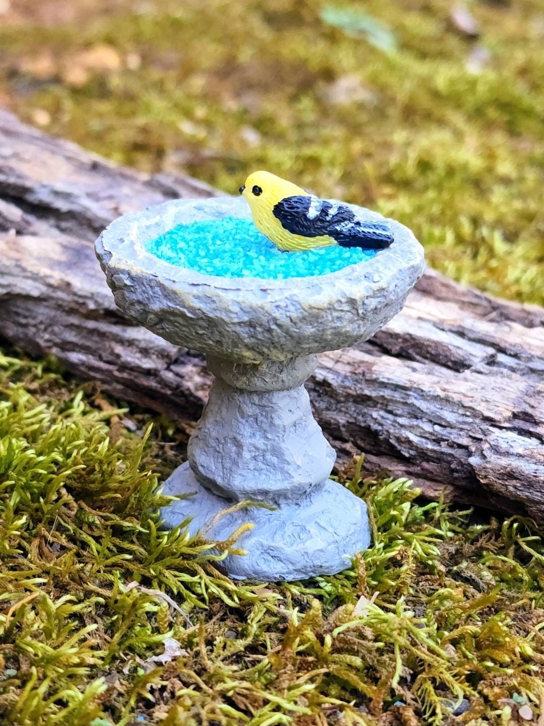 Miniature Bird Bath With Birdfairy Garden Bird Bathdollhouse - Etsy