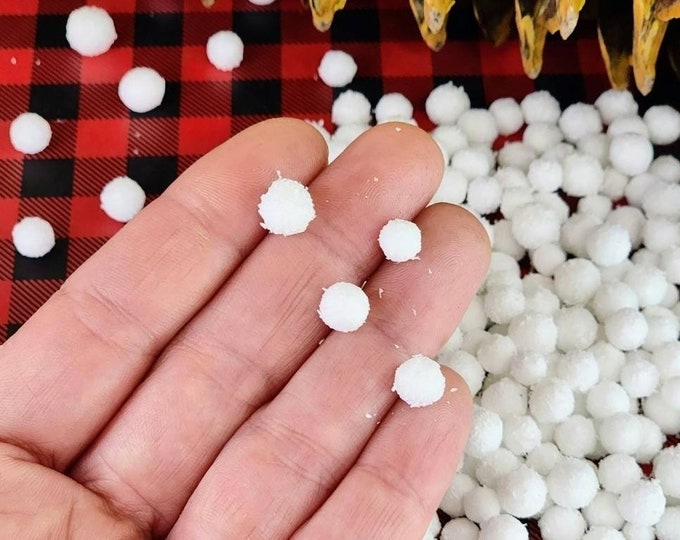 Mini Snowballs,flocked Miniature Snowballs,dollhouse Christmas ...