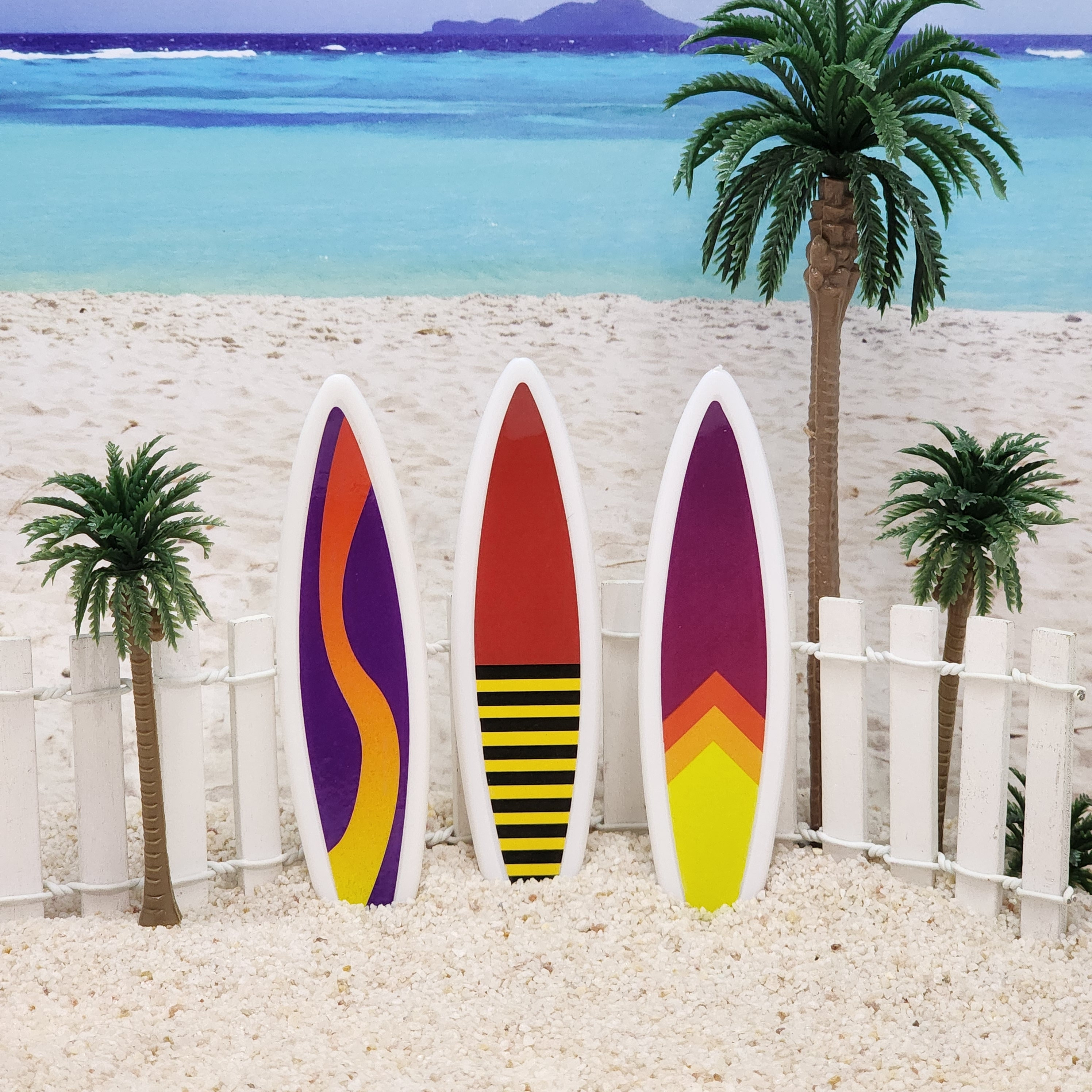 Beach Miniatures,miniature Surfboard,miniature Palm Trees,dollhouse ...