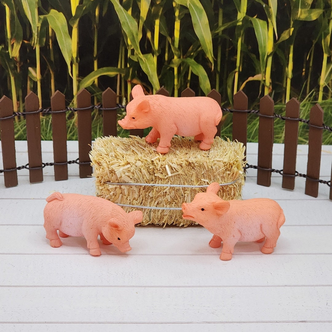 Miniature Pigs,mini Piglets,miniature Hay Bale,fairy Garden Accessories ...