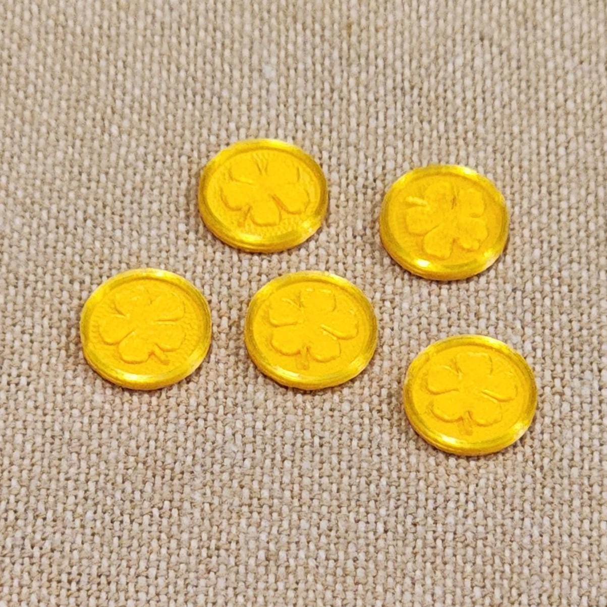 Tiny Gold Coins,10mm,st.patricks Day Coins,shamrocks,clovers,st ...