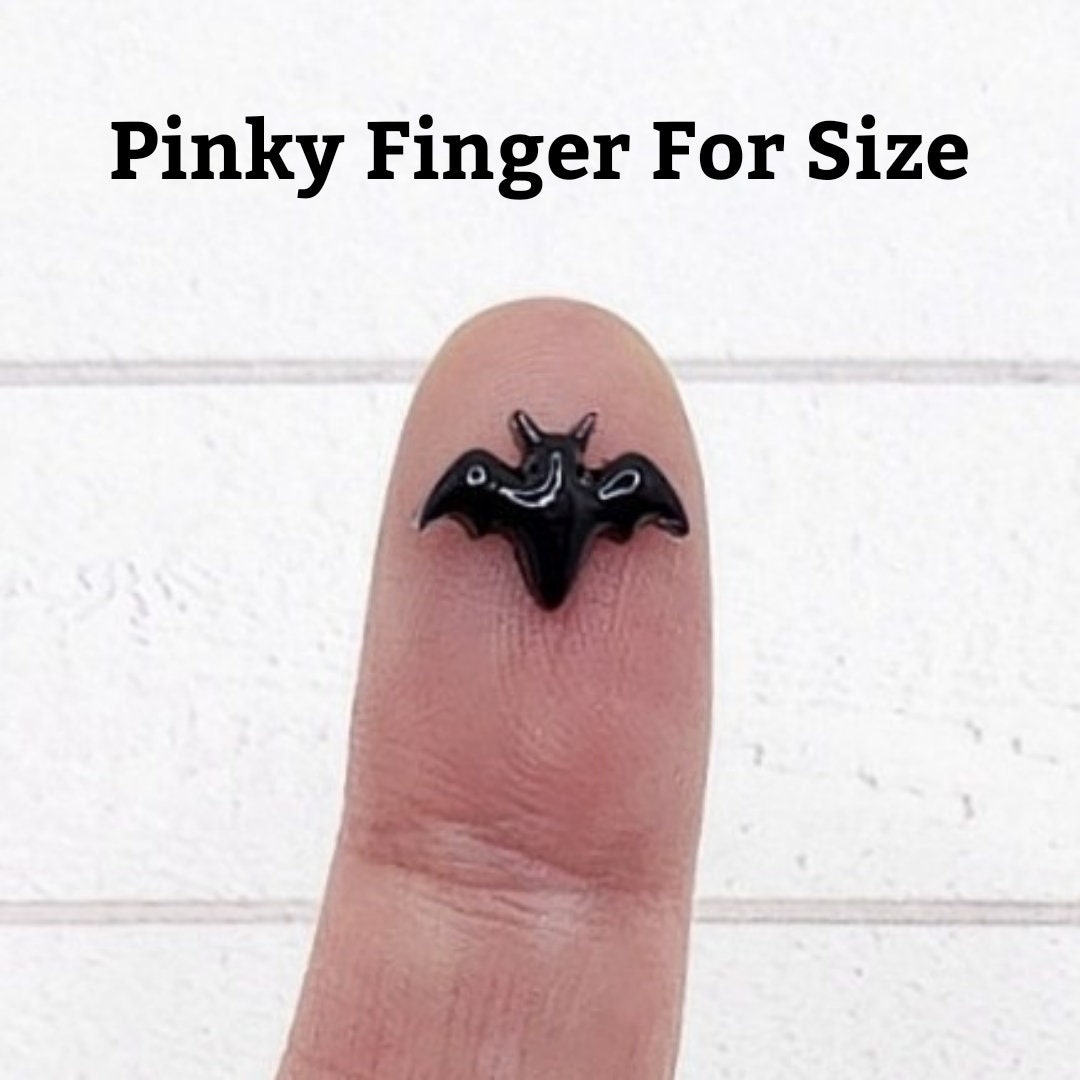 10 Tiny Micro Bats,flatback Bat Embellishments,dollhouse Halloween ...