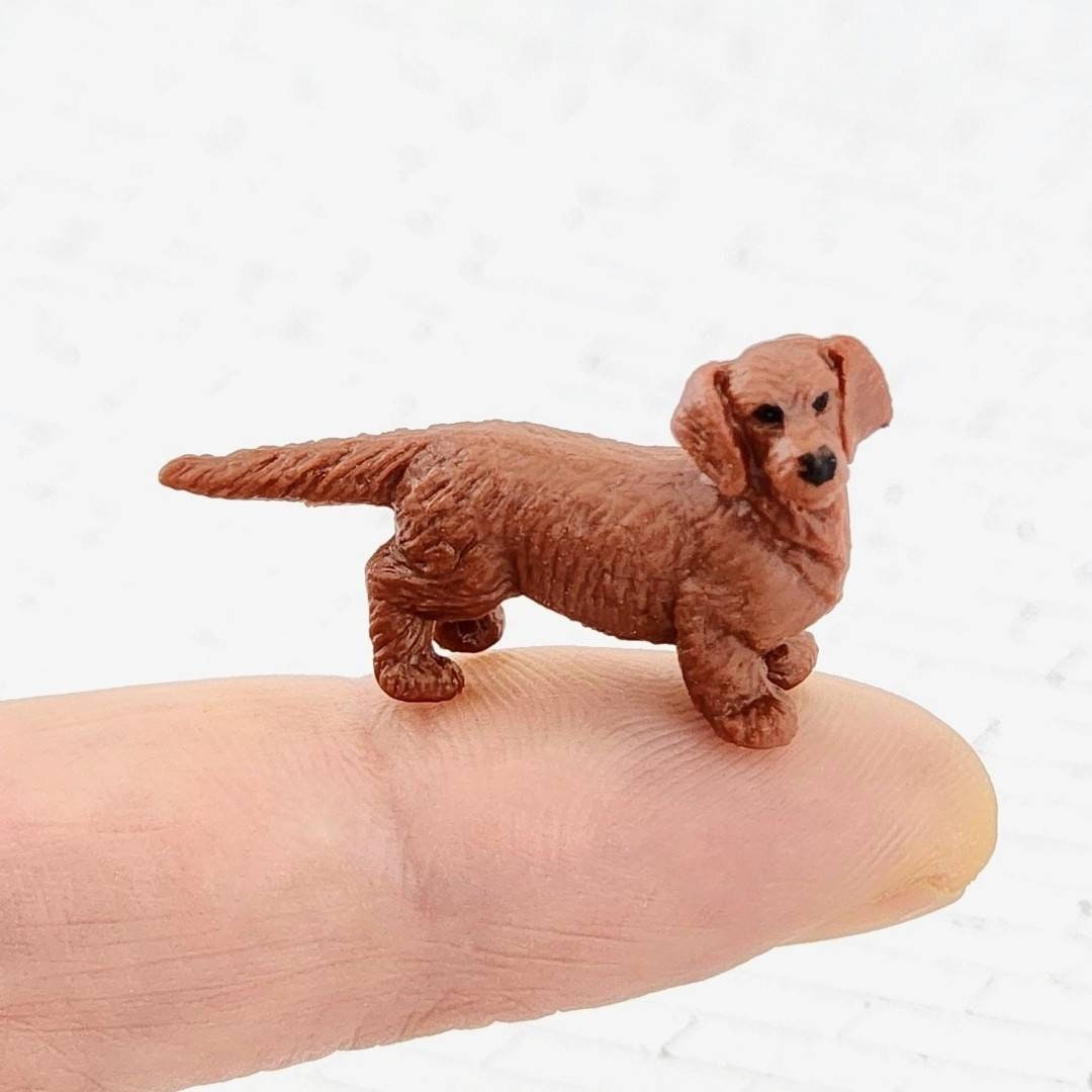 Miniature Dachshund Figurine,tiny Dog,dollhouse Dog,miniature Dog ...