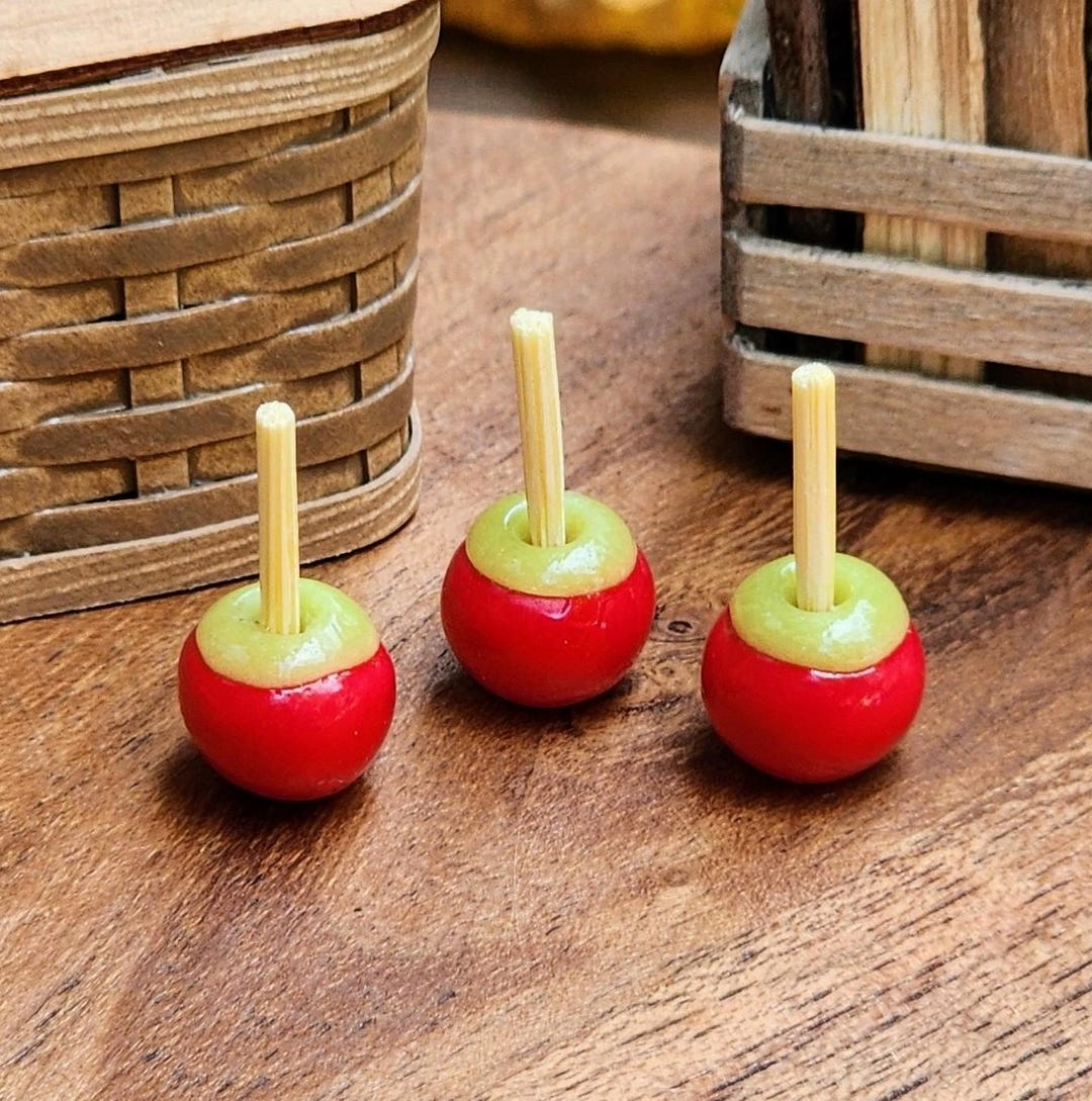 Miniature Candy Apples,1:12 Scale,red Toffee Apples,fall Miniatures ...