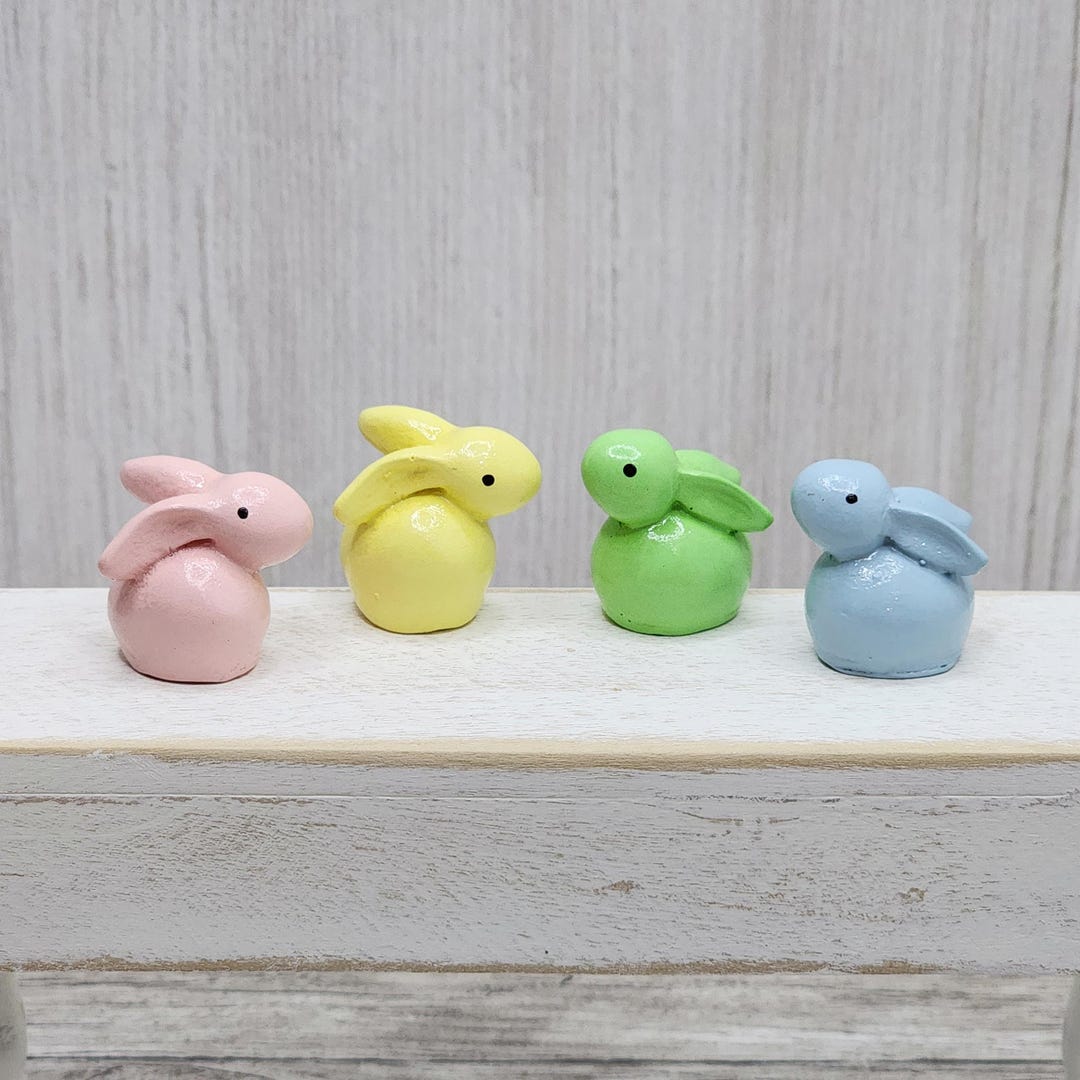 Miniature Easter Bunnies,mini Pastel Bunnies,easter Miniatures ...
