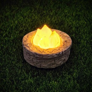 Miniature Fire Pit,campfire,led Light,faux Stone,grey,dollhouse ...