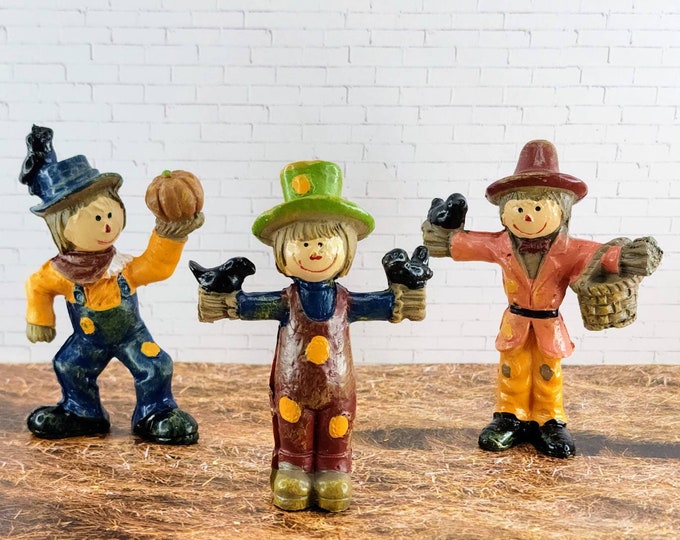 Miniature Scarecrow Figurines, Dollhouse Seasonal Decorations, Fall ...