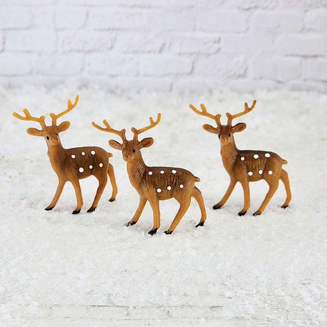 Miniature Deer Reindeer,christmas Miniatures,dollhouse Christmas ...