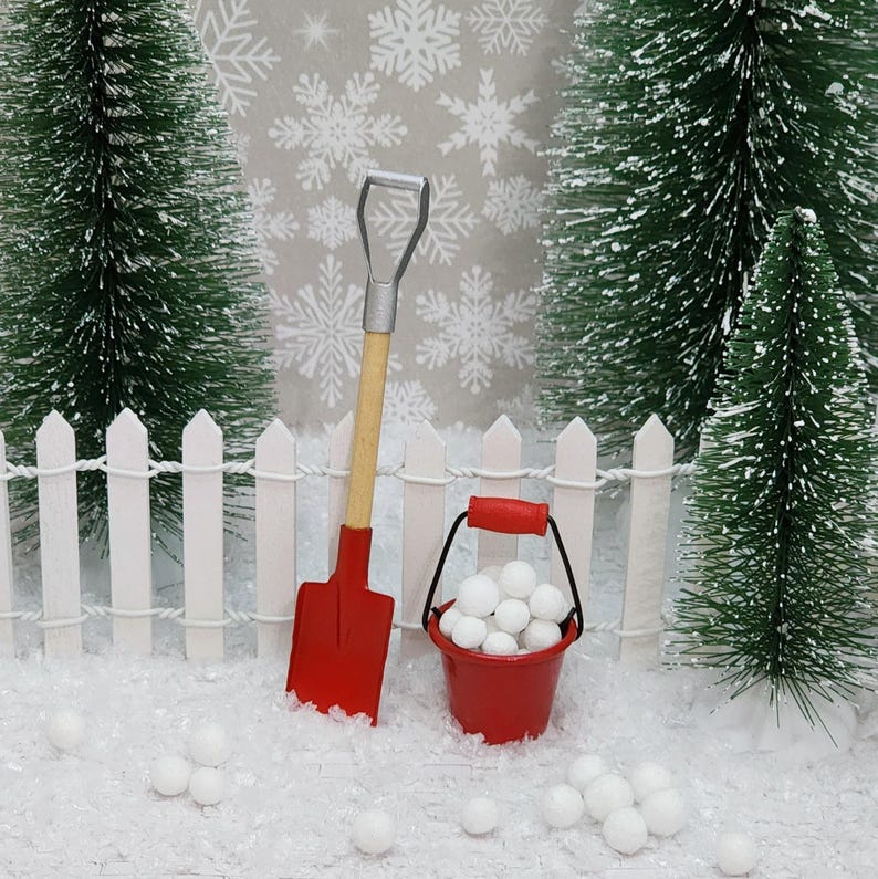 Christmas Miniatures,miniature Snow Shovel,tiny Snowballs,mini Snowball ...