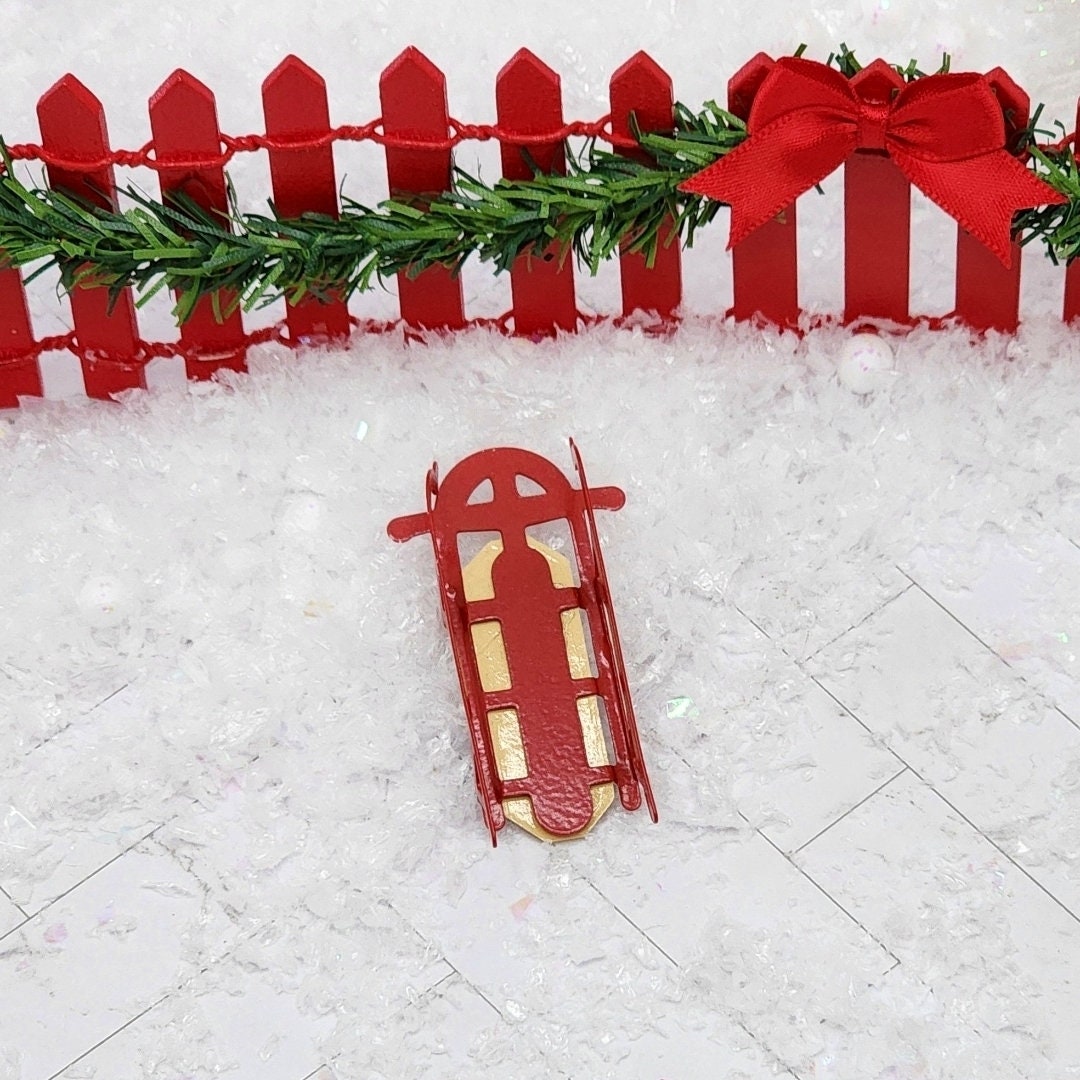 Miniature Red Metal Sled,dollhouse,christmas Miniatures,winter Fairy ...