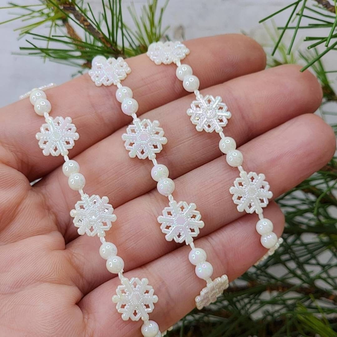 Miniature Snowflake Garland,iridescent Snowflakes,dollhouse Christmas ...