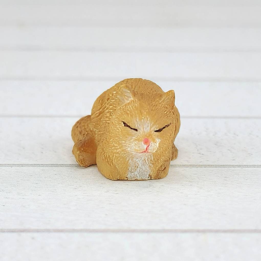 Dollhouse Miniature Cat,1:12 Scale Cat Laying Down,terrarium Supplies ...