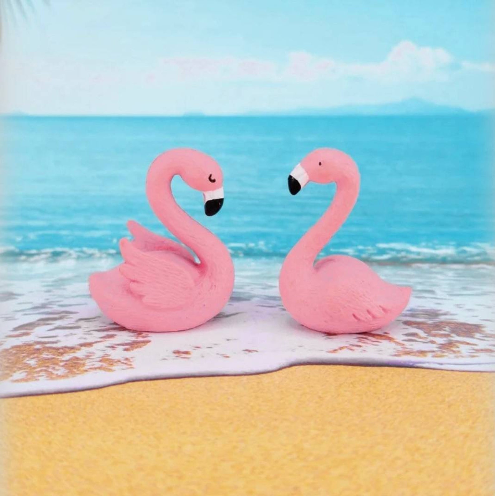 Miniature Flamingo,beach Miniatures,mini Beach Garden,fairy Garden ...