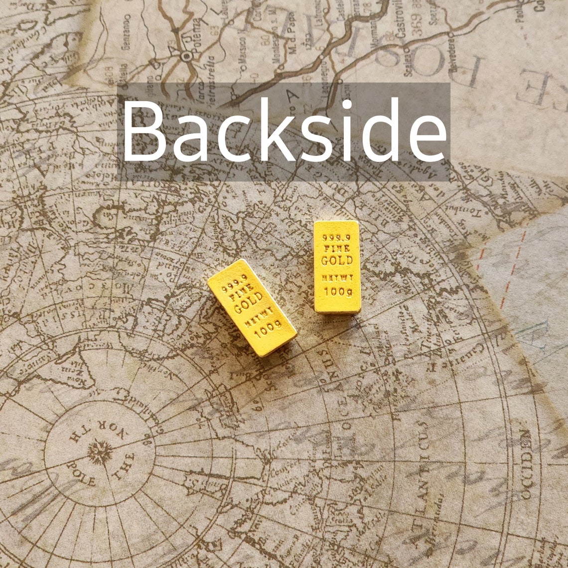 2 Tiny Gold Bars,metal,1:12 Scale,miniature Gold,board Gaming ...