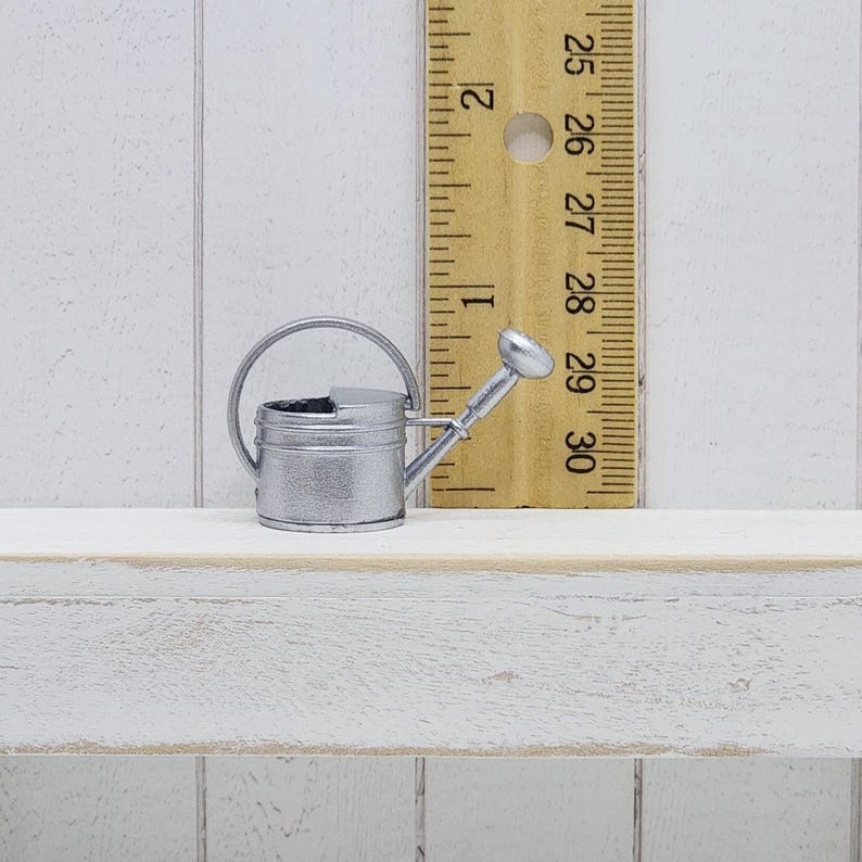 Miniature Watering Can,1:12 Scale,metal,silver,dollhouse Miniature ...