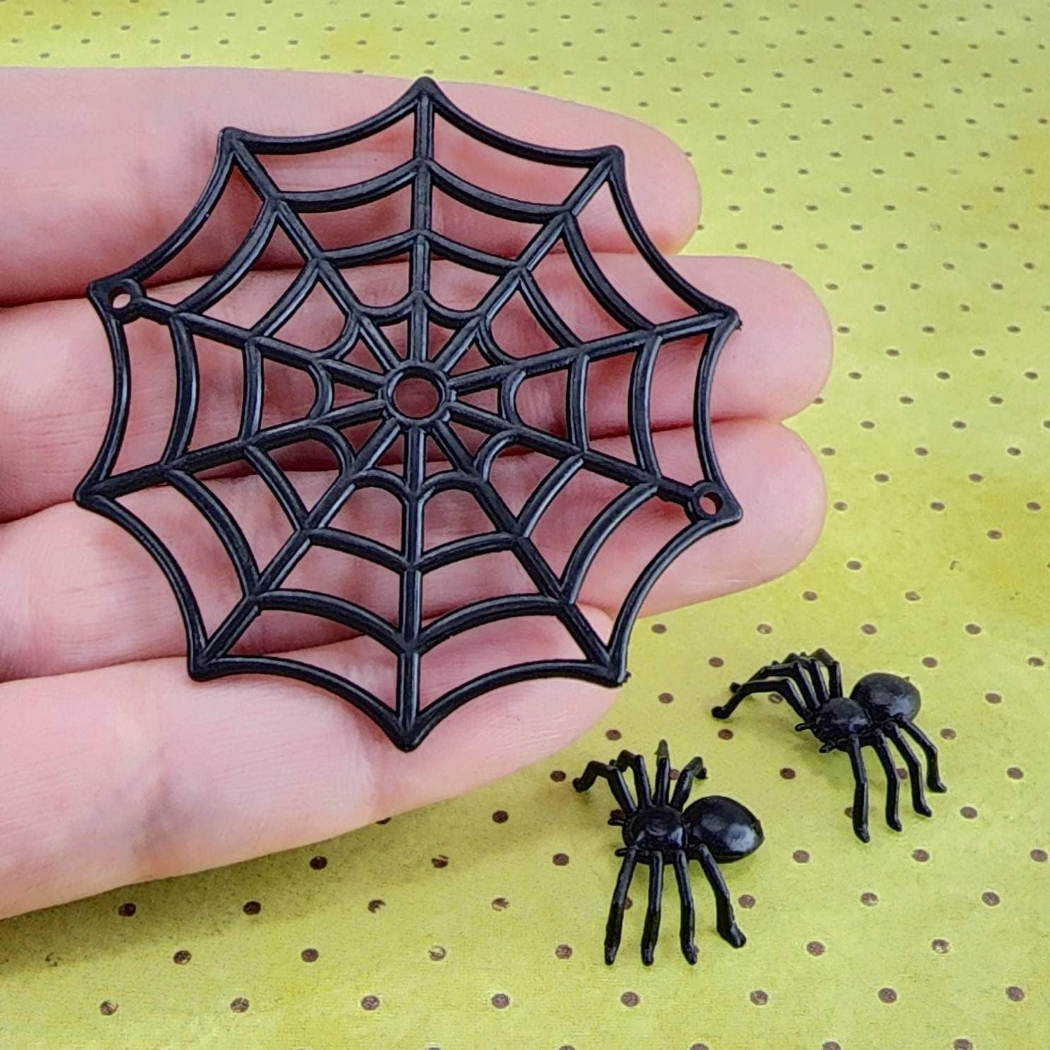 Miniature Black Spider Websminiature Spidersfake Spider - Etsy
