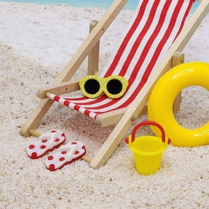 Beach Miniatures,miniature Deck Chair,mini Beach Ball,sunglasses ...