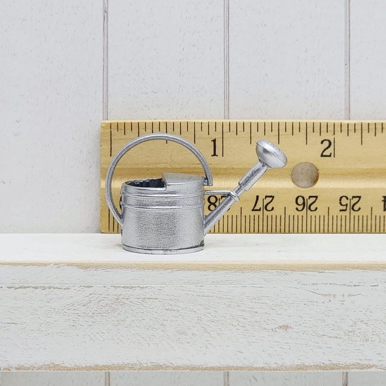Miniature Watering Can,1:12 Scale,metal,silver,dollhouse Miniature ...