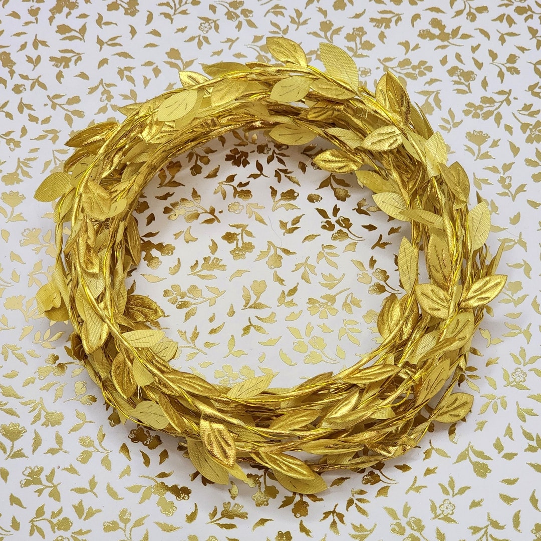 12 FT. Miniature Gold Leaf Garland,wired Leaf Garland,miniature ...
