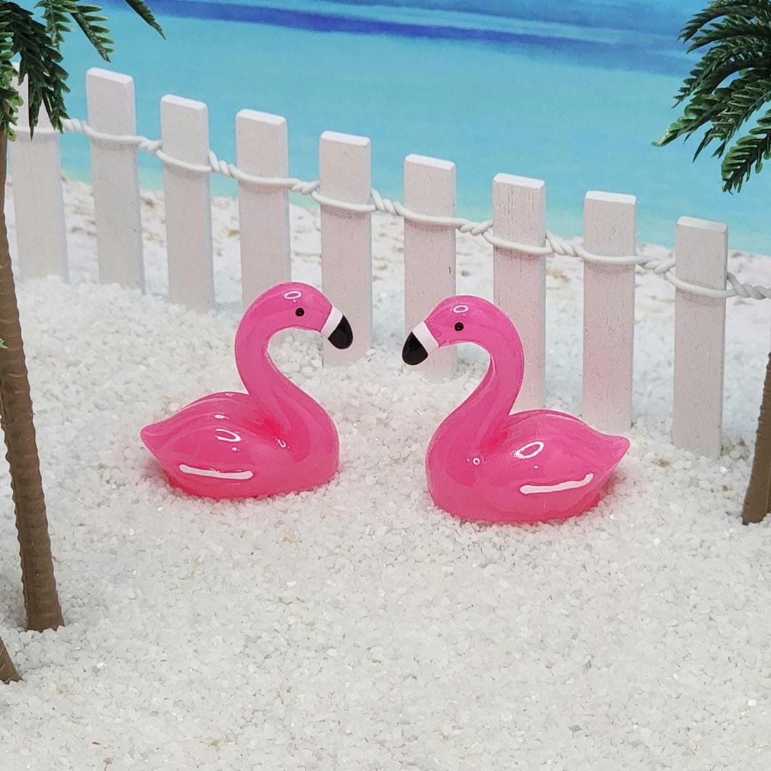 Miniature Flamingo,resin,flamingo Figurine,beach Miniatures,fairy ...