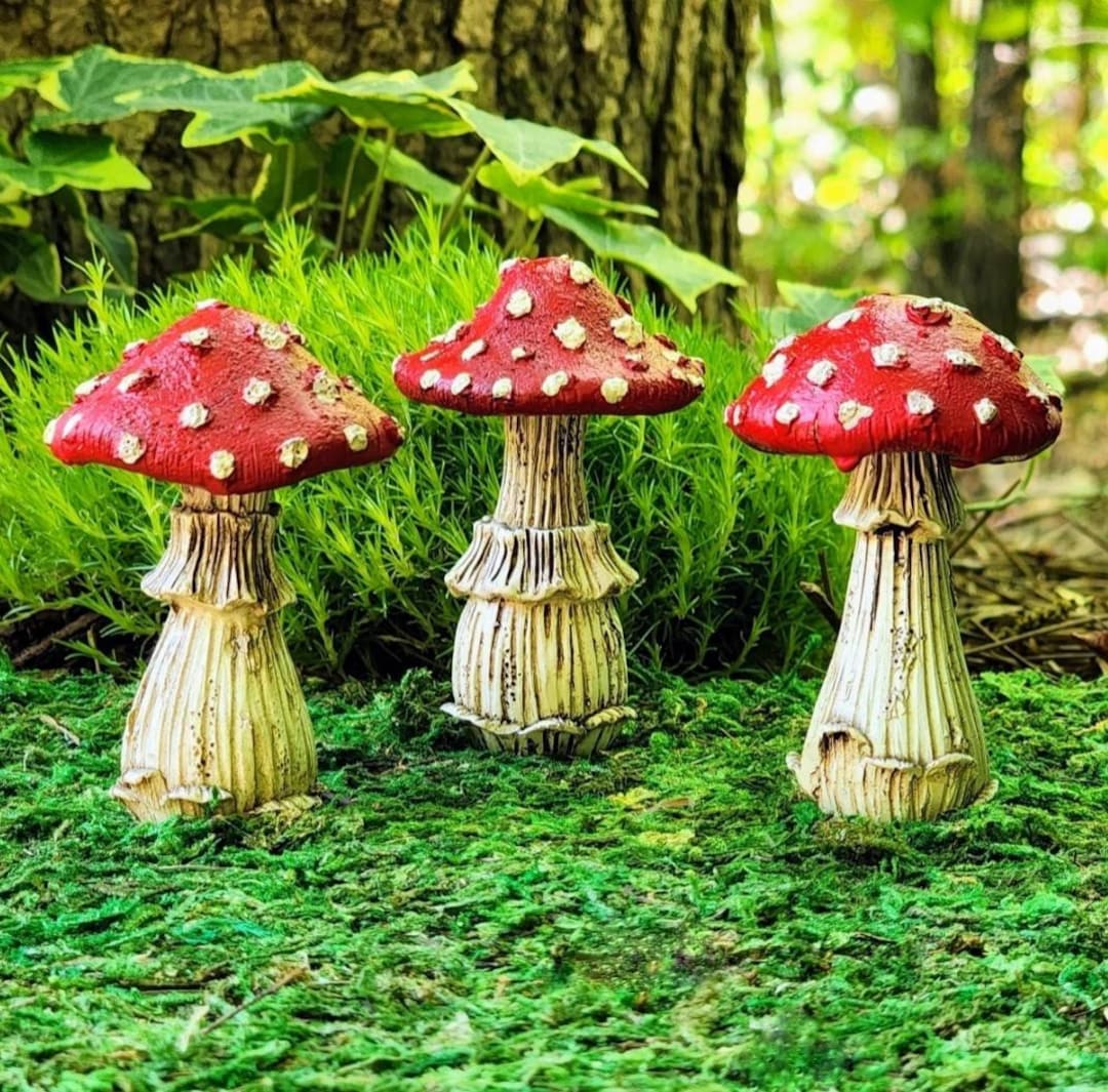 3 Fairy Garden Mushrooms,miniature Garden Decor,fairy Garden ...