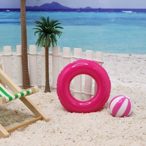 Beach Miniatures,miniature Deck Chair,mini Beach Ball,dollhouse ...