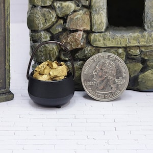 Miniature Pot of Gold,st.patricks Day Miniatures,gold Nuggets,dollhouse ...