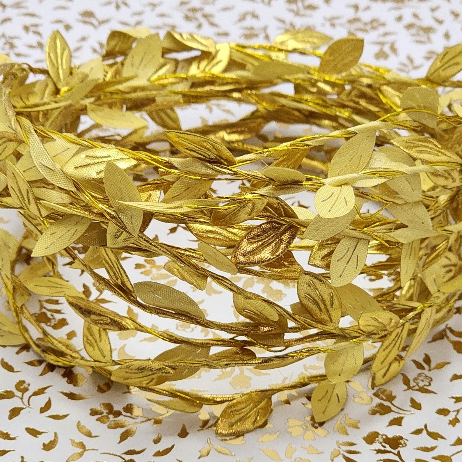12 FT. Miniature Gold Leaf Garland,wired Leaf Garland,miniature ...