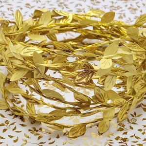 12 FT. Miniature Gold Leaf Garland,wired Leaf Garland,miniature ...