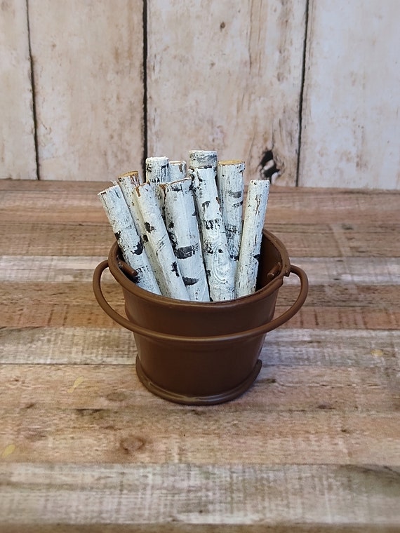 1:12 scale miniature Birch logs artisan miniature dollhouse | Etsy