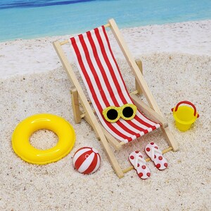 Beach Miniatures,miniature Deck Chair,mini Beach Ball,sunglasses ...
