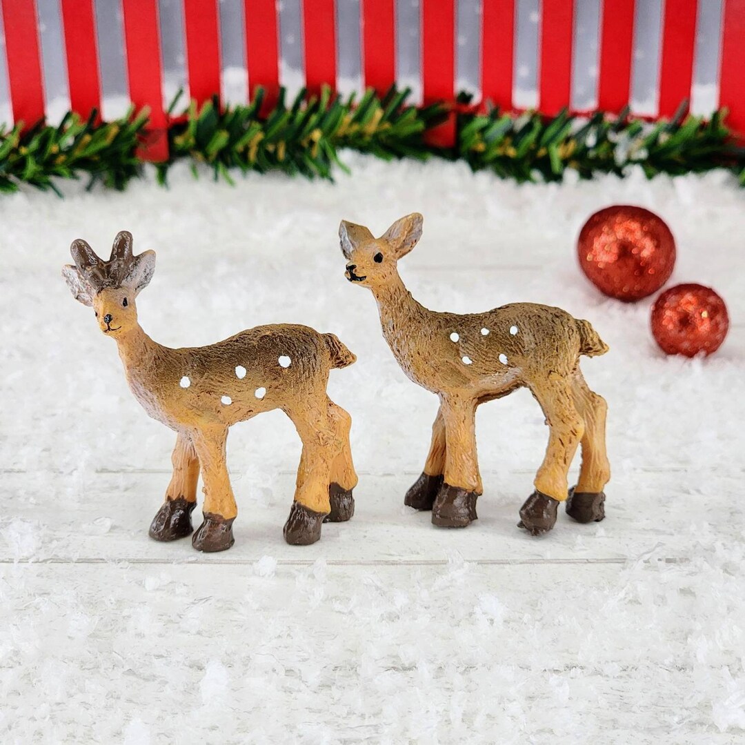 Miniature Reindeer,christmas Miniatures,dollhouse Christmas,tiny ...