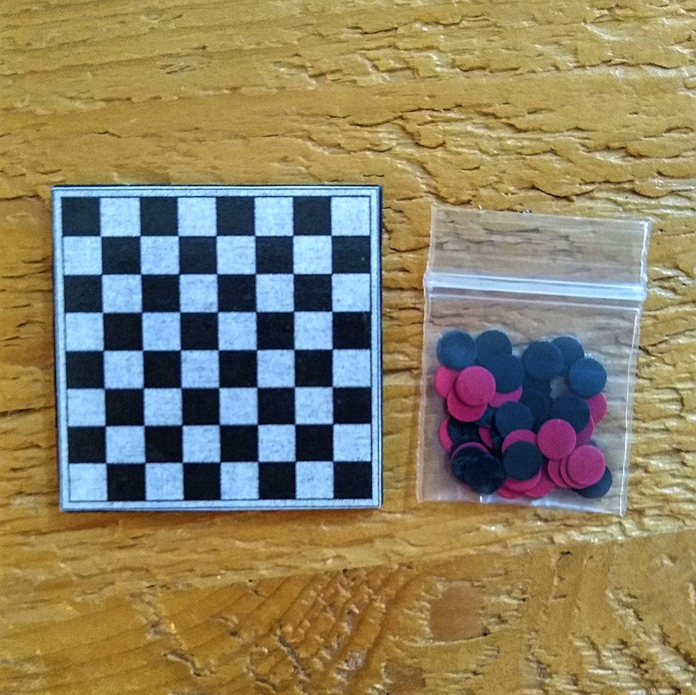 Miniature Checkers Game 1:2 Scale Checkers Dollhouse - Etsy