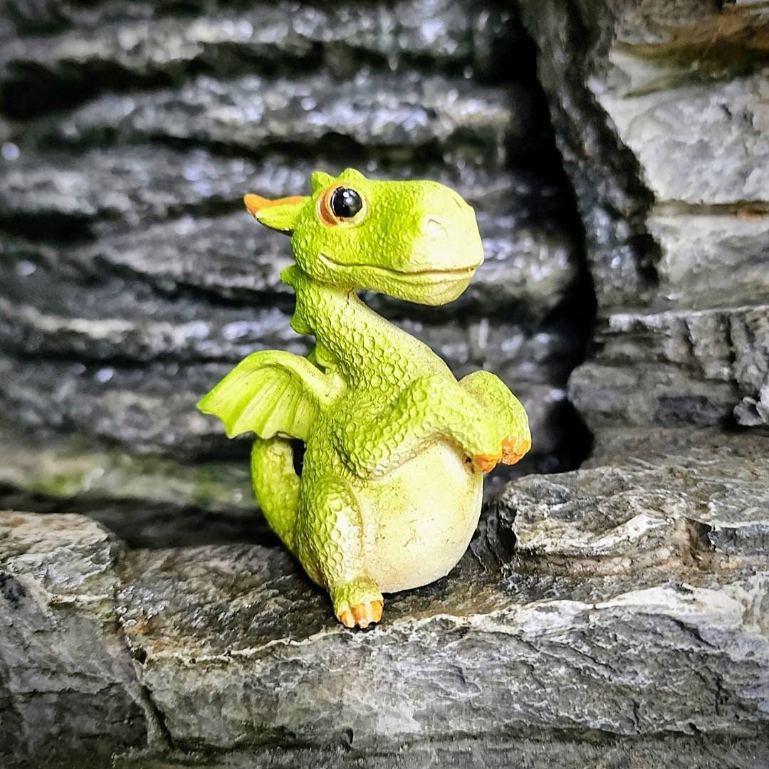 Fairy Garden Dragon,green,miniature Dragon,fairy Garden Accessory,baby ...