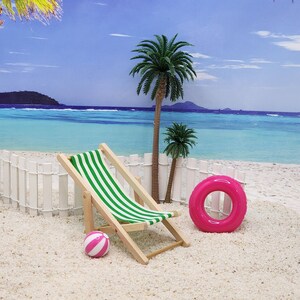 Beach Miniatures,miniature Deck Chair,mini Beach Ball,dollhouse ...