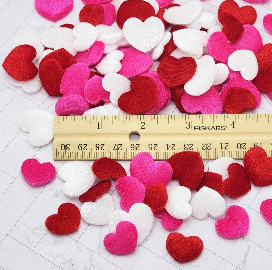 Mini Fabric Hearts,valentine's Day,craft Supplies,heart Embellishments ...