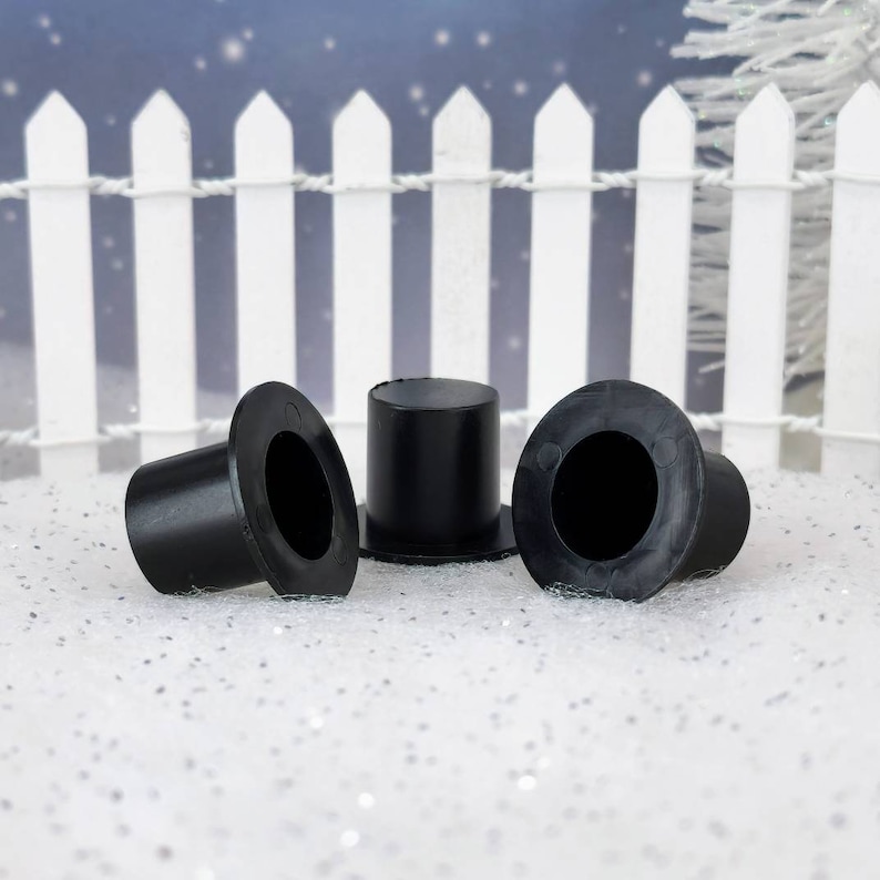 Miniature Top Hats,black,mini Snowman Hats,dollhouse,fairy Garden ...