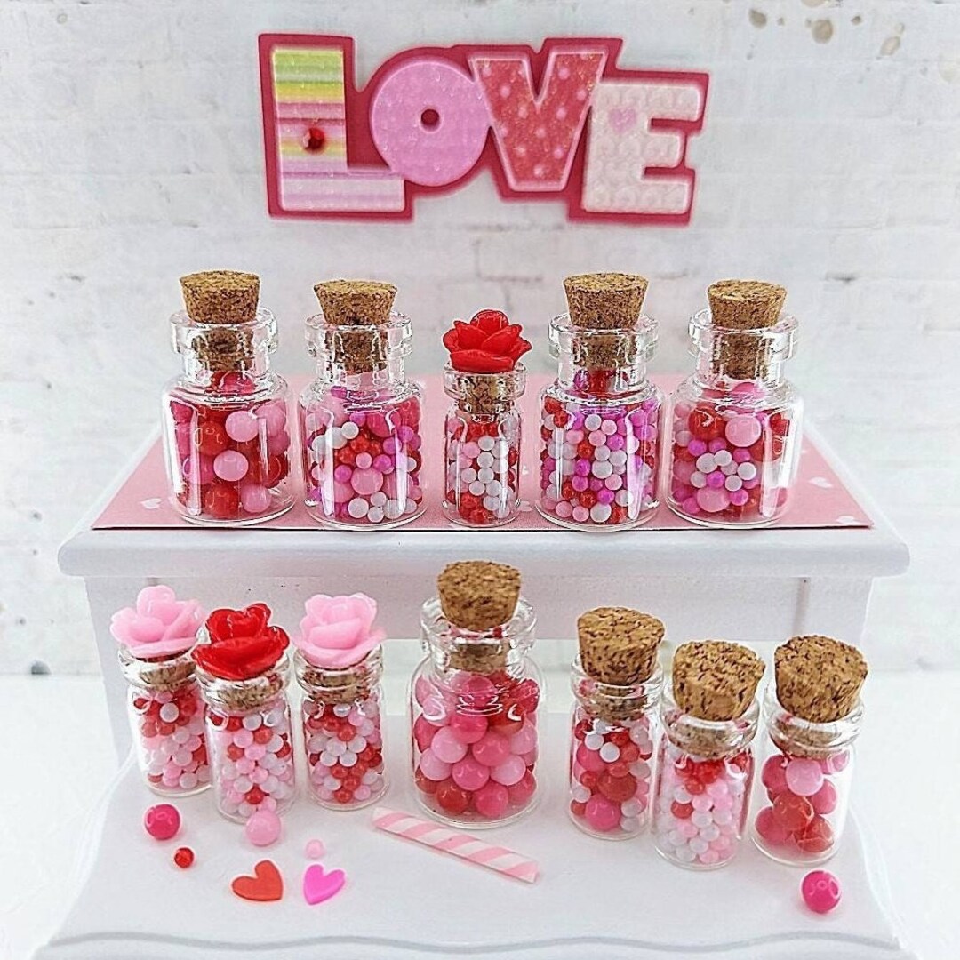 Miniature Valentine's Day Candy Jars,valentine's Day Miniatures ...