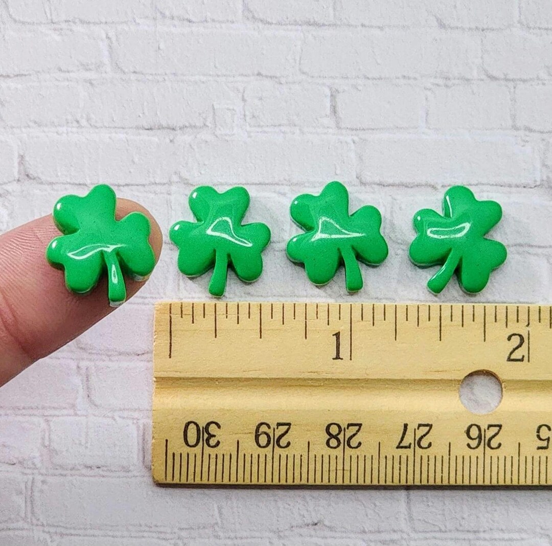 4 Tiny Shamrocks,miniature Clovers,st.patricks Day Miniatures,flatback ...