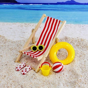 Beach Miniatures,miniature Deck Chair,mini Beach Ball,sunglasses ...