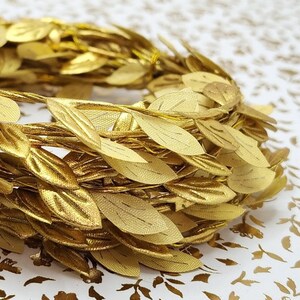 12 FT. Miniature Gold Leaf Garland,wired Leaf Garland,miniature ...