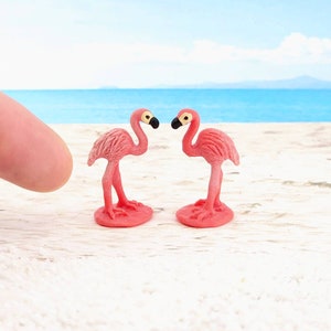 Tiny Flamingos,beach Miniatures,terrarium Supplies,beach Diorama ...