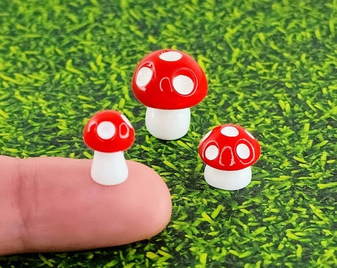 3 Micro Mushroomsminiature Mushroomsfairy Garden - Etsy