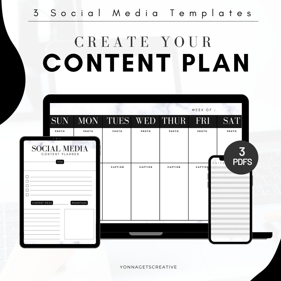 Weekly Social Media Content Schedule, Printable Content Planner ...